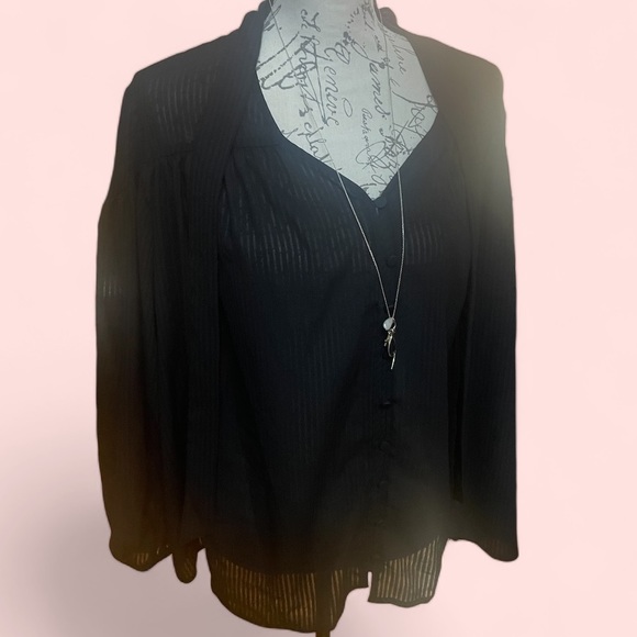 Time and Tru | Tops | New With Tags Time And Tru Tie Front Sheer Black ...